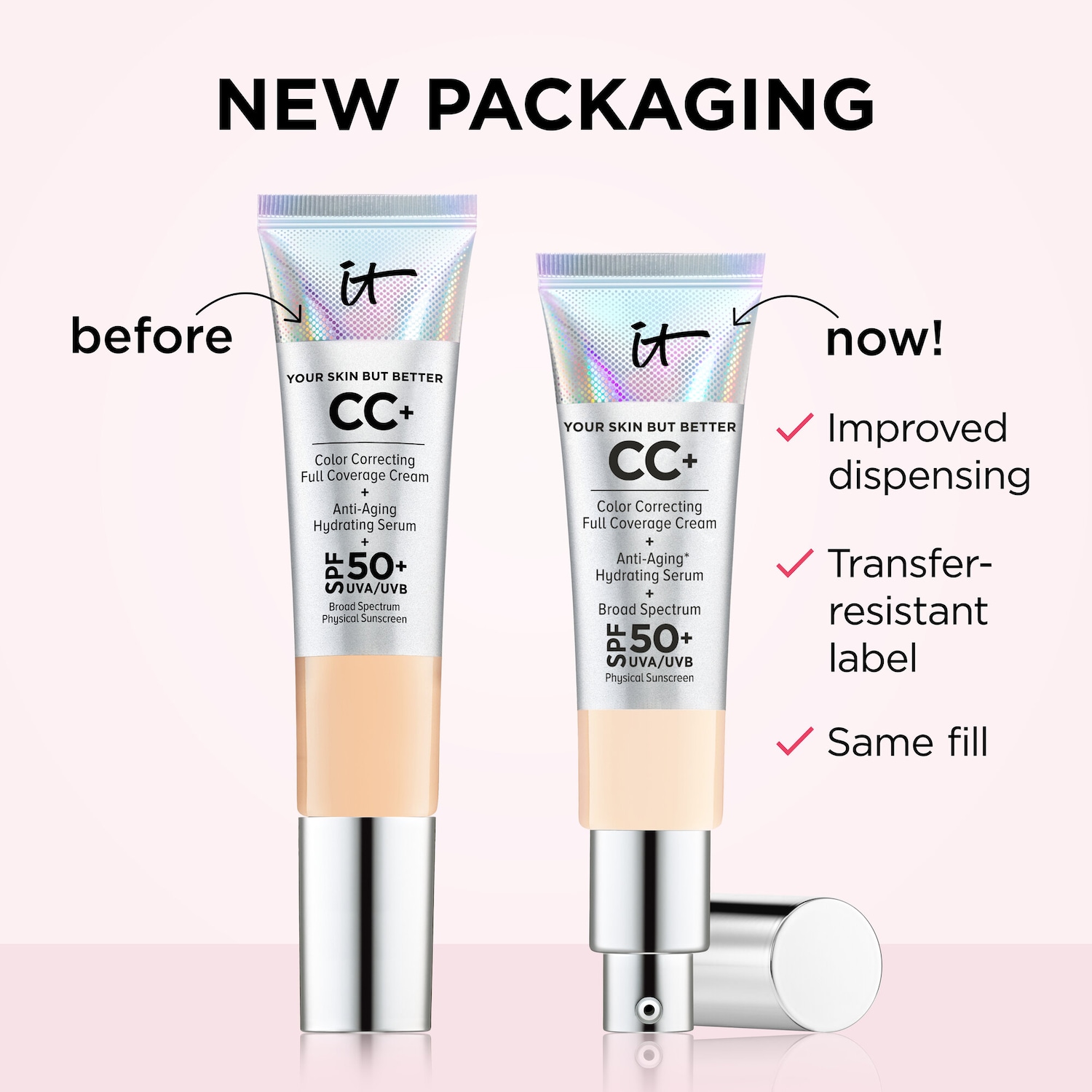 IT Cosmetics CC+ Cream Full Coverage Color Correcting Foundation with ...