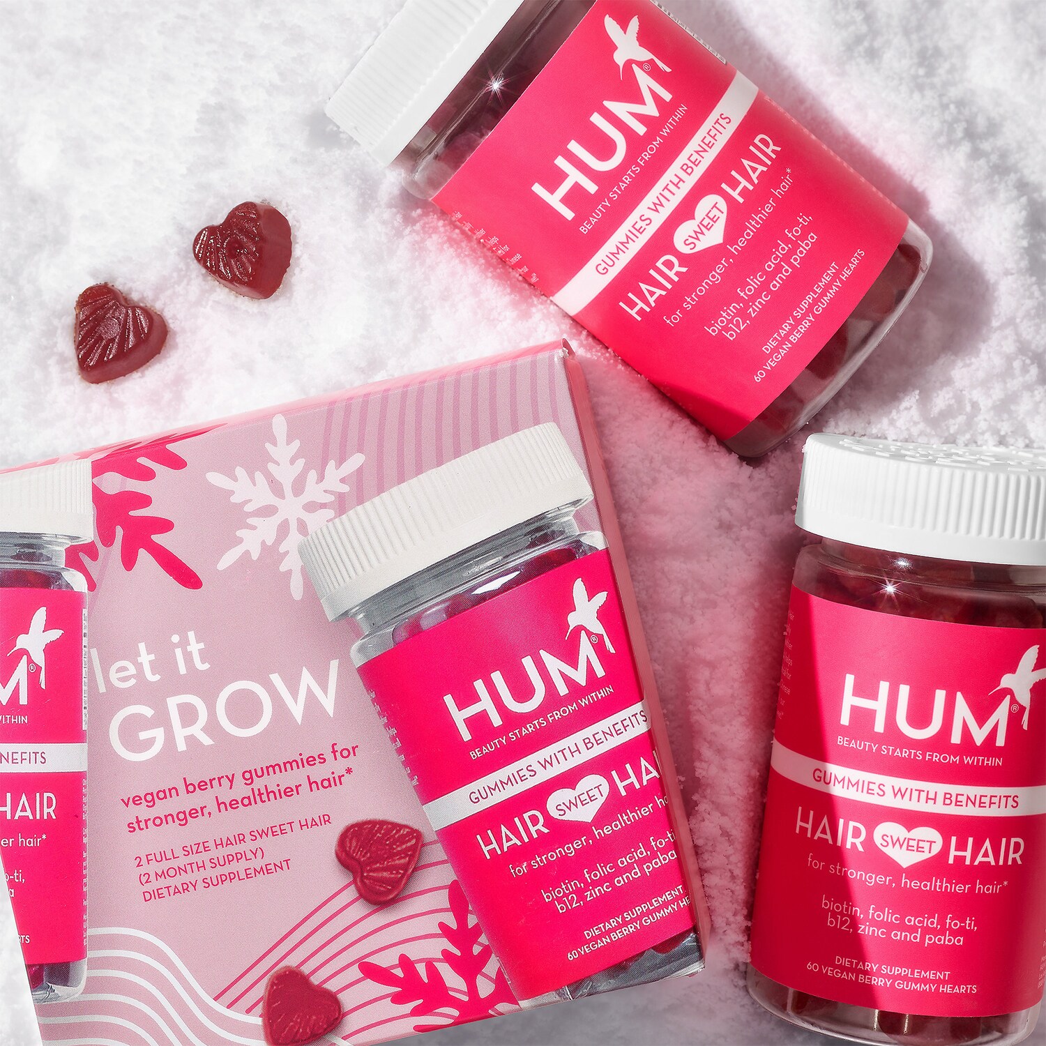 Hum Nutrition Let It Grow - Hair Sweet Hair Vegan Gummies Duo Set - Big ...