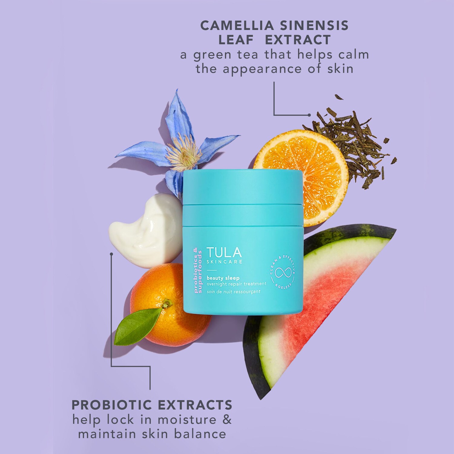 TULA Skincare Beauty Sleep Overnight Repair Treatment Cream with AHA's ...