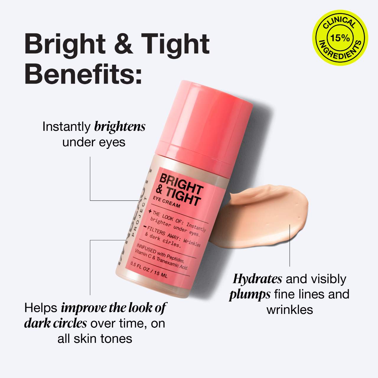 INNBEAUTY PROJECT Bright & Tight Dark Circle Firming Eye Cream with Vitamin C & Peptides | Mall ...