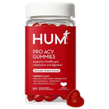 PRO ACV Healthy Gut Vegan Gummies with 100% Organic Apple Cider Vinegar and Probiotics - HUM Nutri