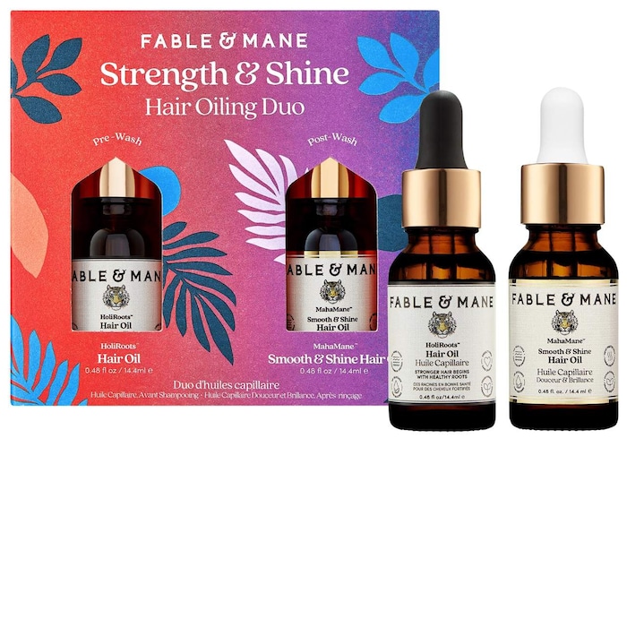 Mini Strength & Shine Hair Oiling Duo - Fable & Mane | Sephora
