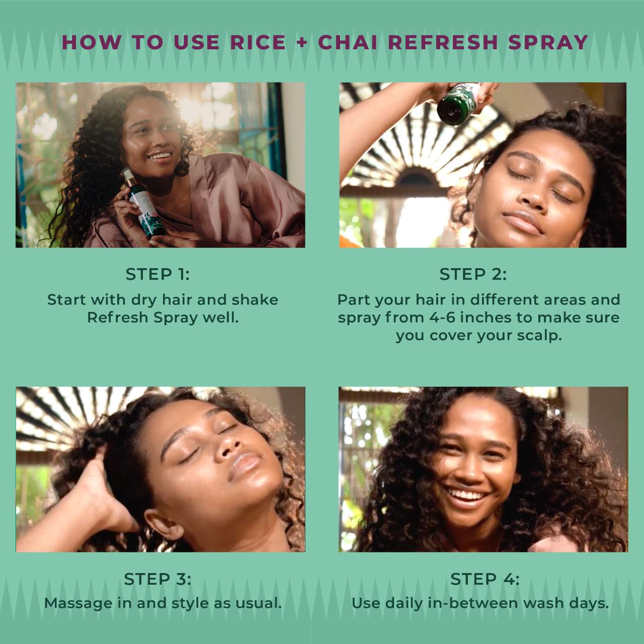 SHAZ & KIKS Rice + Chai Scalp Refresh Spray for Healthy, Hydrated Scalp ...