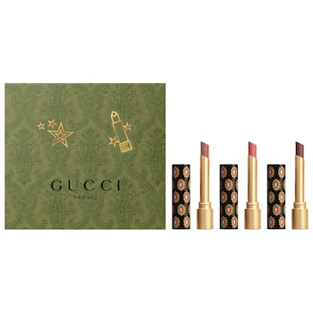 3 Piece Glow & Care Shine Lipstick Festive Gift Set - Gucci | Sephora