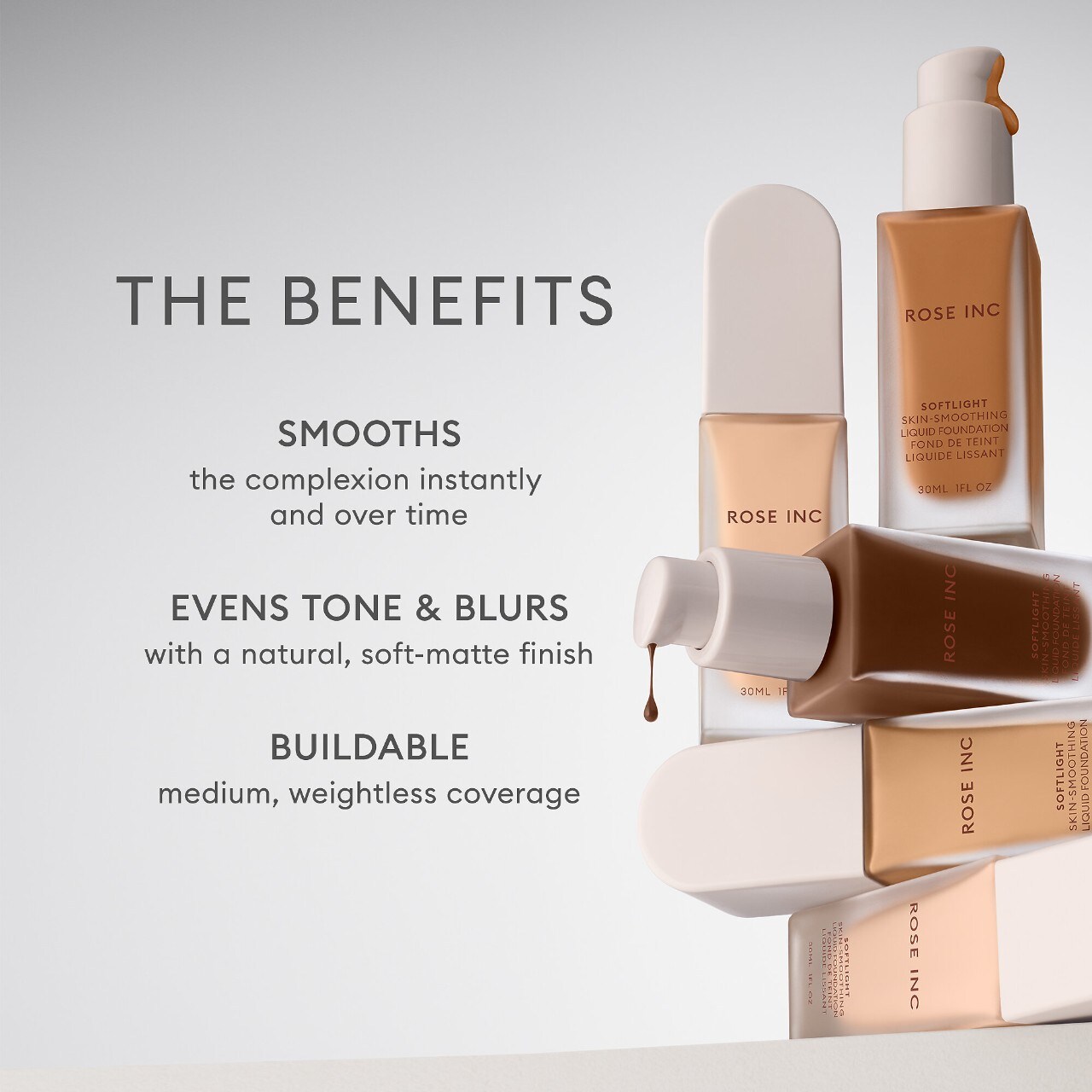 ROSE INC Softlight Skin-Smoothing Hydrating Non-Comedogenic Foundation ...