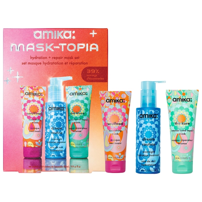Mask-Topia Hydration + Repair Hair Mask Set - amika | Sephora
