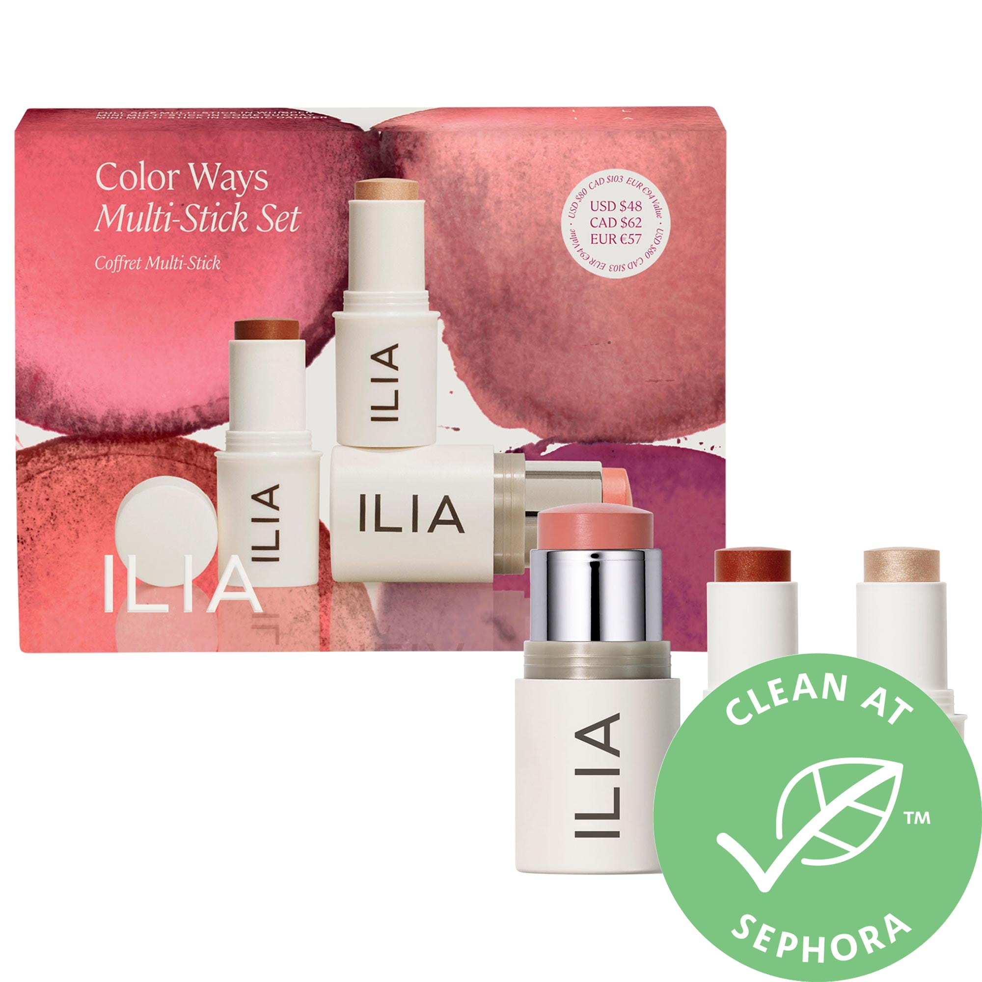 Ilia Color Ways Multi-stick Cream Blush + Highlighter Set In Cheek Set | ModeSens