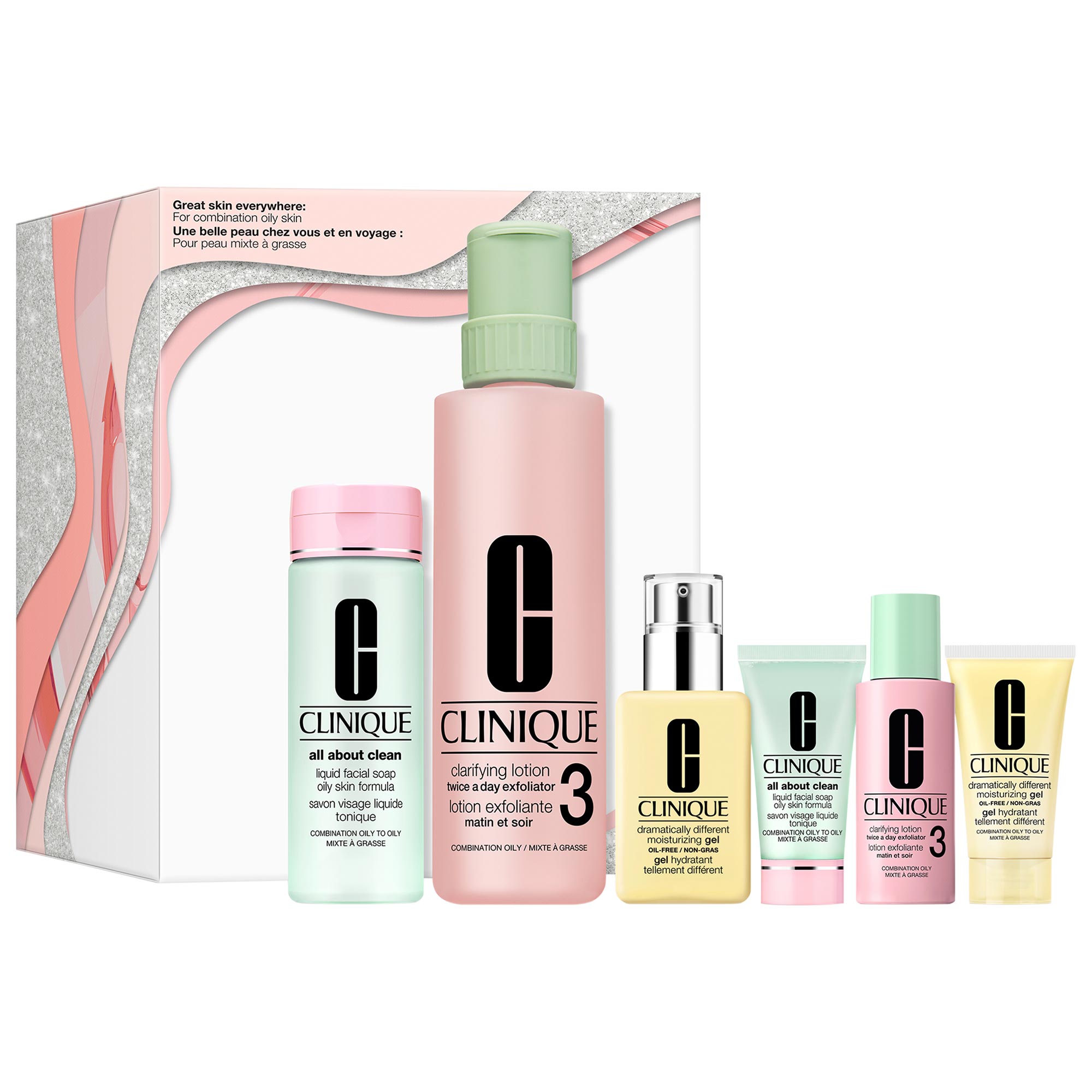 Clinique Great Skin Everywhere 3-Step Skincare Set For Oily Skin - Big ...