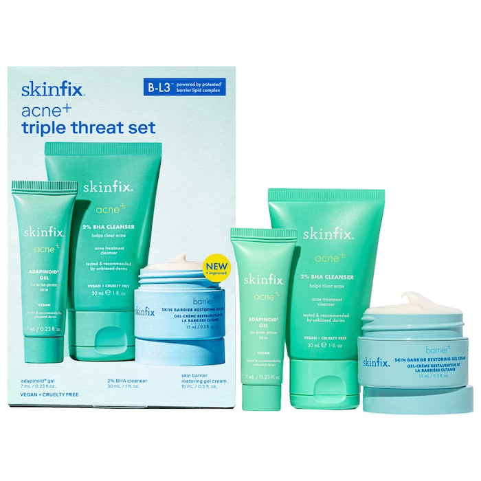 acne+ triple threat set with Salicylic Acid (BHA) + Niacinamide with B ...