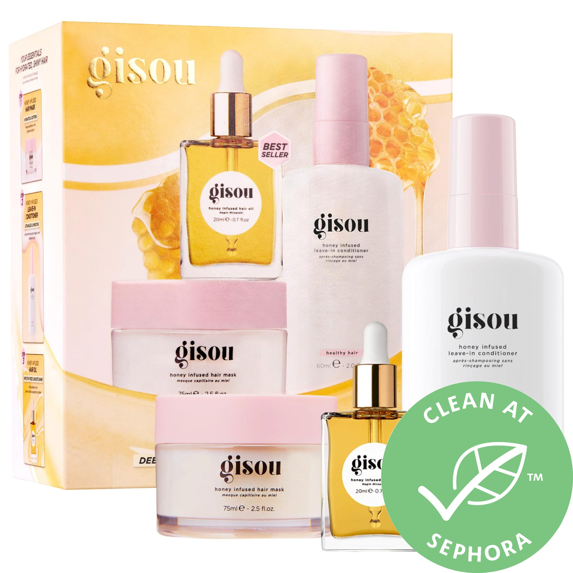 Gisou Ultra-hydrating Heros Hair Set In White | ModeSens