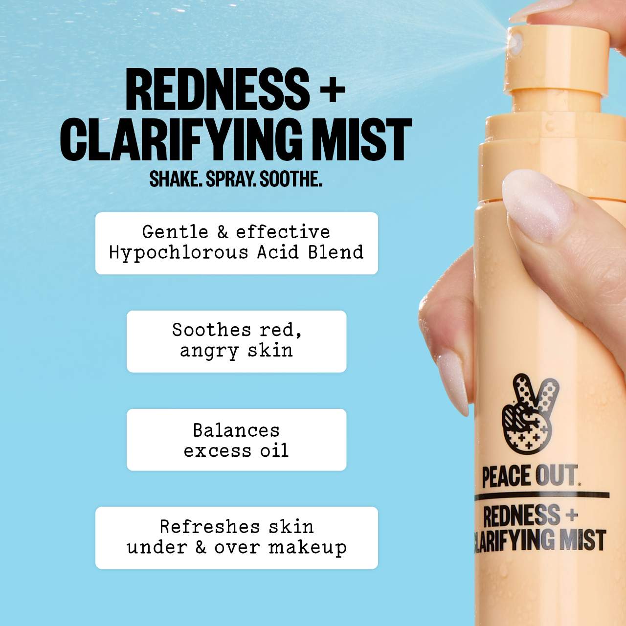 Peace Out Redness Reducing + Clarifying Facial Mist With Hypochlorous ...