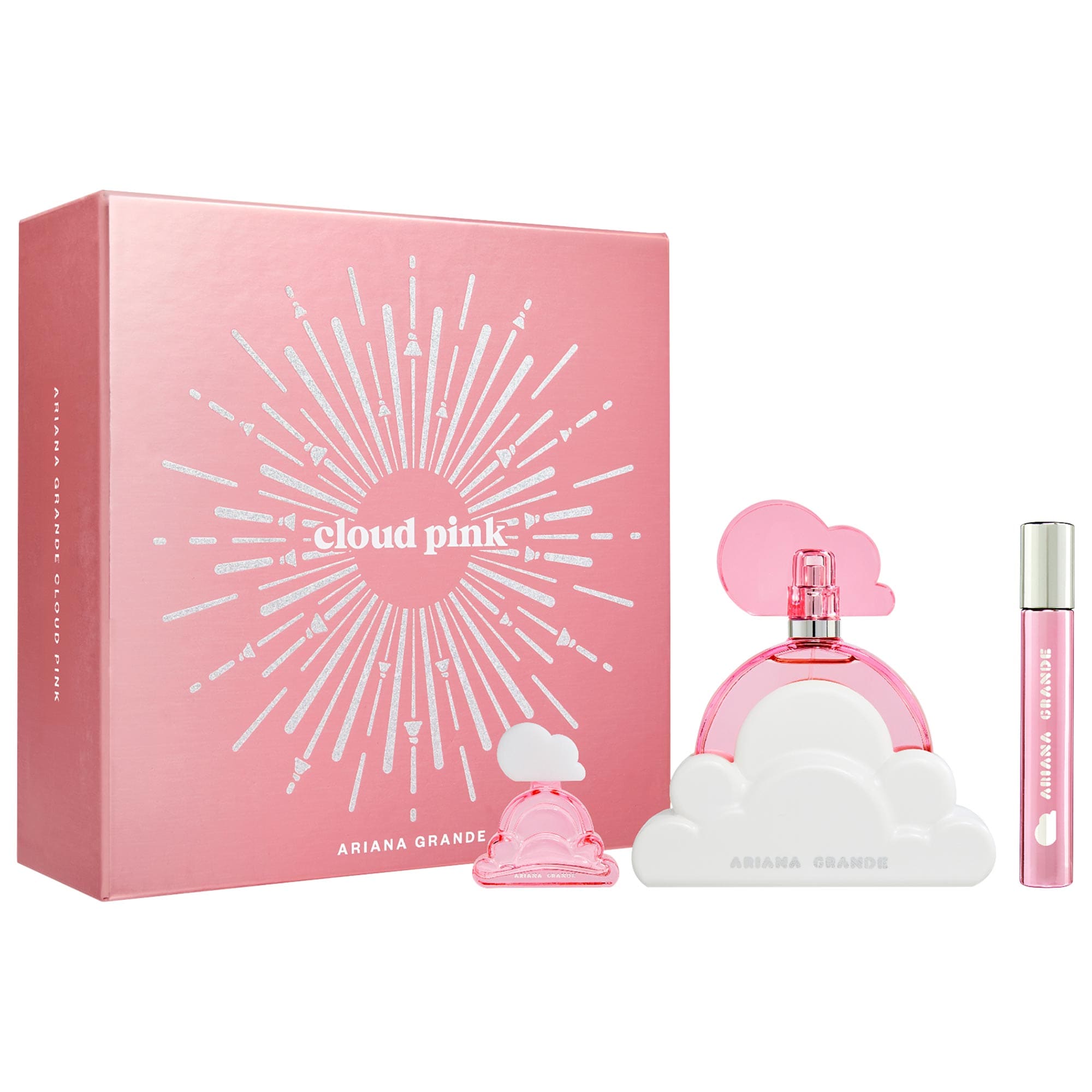 Ariana Grande Cloud Pink Eau De Parfum Perfume Trio Set In White | ModeSens