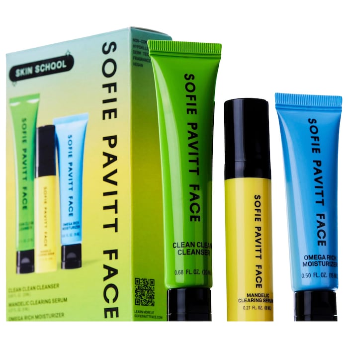 The Skin School Set: Cleanse, Treat & Hydrate Minis for Clearer Skin ...