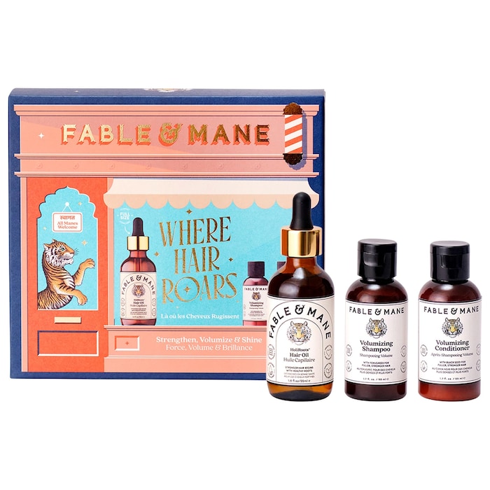 Where Hair Roars – Strength & Volume Gift Set - Fable & Mane | Sephora